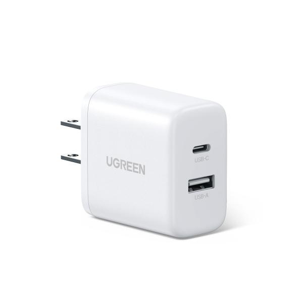 【商品概要】【1台であらゆるポータブルデバイスを充電】UGREEN この充電器は、A口とC口の充電ケーブルを同時に接続できるため、複数のデバイスを同時に充電できます。Cポートのみを使用する場合は20W、Aポートのみを使用する場合は最大18W...