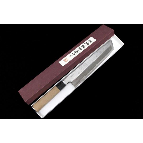 ■商品名無銘 鱧切包丁 霞 尺 朴柄 箱付■状態美品■詳細刃渡り：約 306.5 mm (切先からマチまで)刃の幅：約 57 mm (刃元周辺)刃の厚さ：約 5.5 mm (刃元部峰側)重量：約 477 g・当店の主観による採寸となります。...