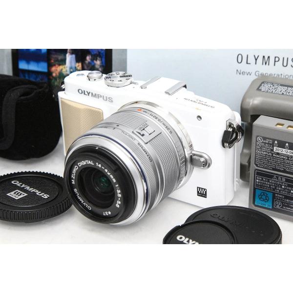■商品名オリンパス OLYMPUS PEN Lite E-PL5 レンズキット [ホワイト]（センサー清掃済）■状態お買い得品・手振れ補正に動作異常あり[外観]概ねきれいな状態ですが、一部スレや傷があります。[光学]ファインダーやイメージセ...