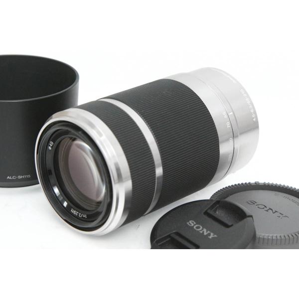 ■商品名ソニー E 55-210mm F4.5-6.3 OSS / SEL55210 シルバー■状態並品[外観]全体的に使用に伴うスレや傷があります。[光学]チリの混入はありますがくもりやカビなどは無く実用的な状態です。[動作]基本動作に異...