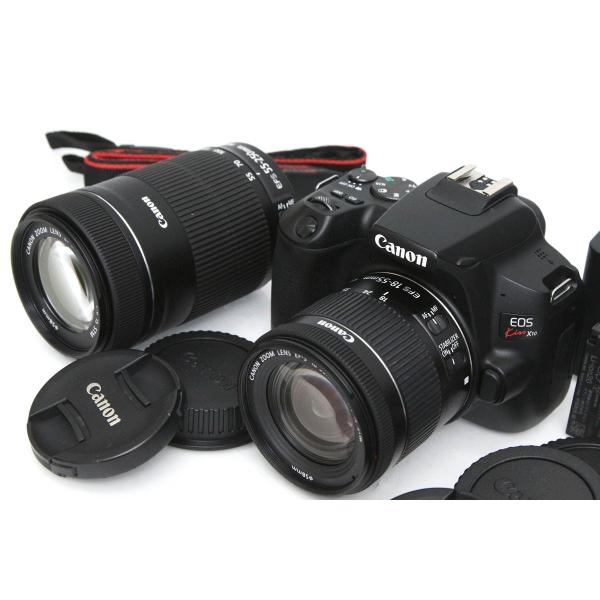 ■商品名キヤノン EOS Kiss X10 ダブルズームキット（センサー清掃済み）■状態美品[外観]わずかなスレや小傷はありますが、中古品としてきれいな状態です。[光学]ファインダーやイメージセンサーに異常は無くきれいな状態です。レンズはわ...