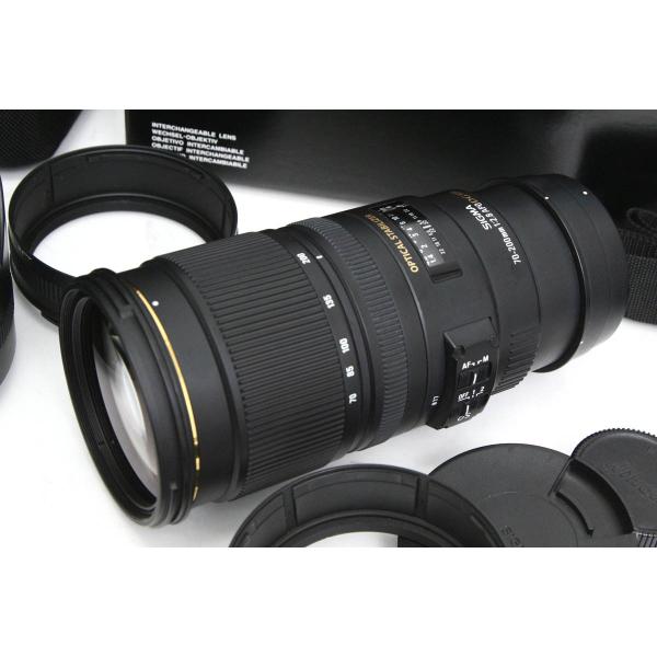 ■商品名シグマ APO 70-200mm F2.8 EX DG OS HSM [ニコン用]■状態良品[外観]概ねきれいな状態ですが、一部スレや傷があります。[光学]チリの混入はありますがくもりやカビなどは無く実用的な状態です。[動作]基本動...