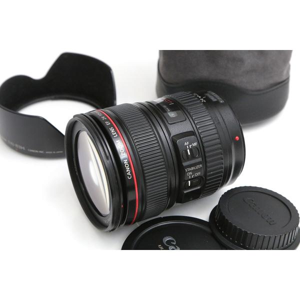 ■商品名キヤノン EF24-105mm F4L IS USM■状態並品[外観]全体的に使用に伴うスレや傷があります。前群レンズに、軽度のがたつきが発生しております。[光学]チリの混入はありますがくもりやカビなどは無く実用的な状態です。[動作...