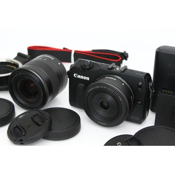 ■商品名キヤノン EOS M ダブルレンズキット(センサー清掃済み）■状態良品[外観]概ねきれいな状態ですが、一部スレや傷があります。[光学]ファインダーやイメージセンサーに異常は無くきれいな状態です。レンズはチリの混入はありますがくもりや...