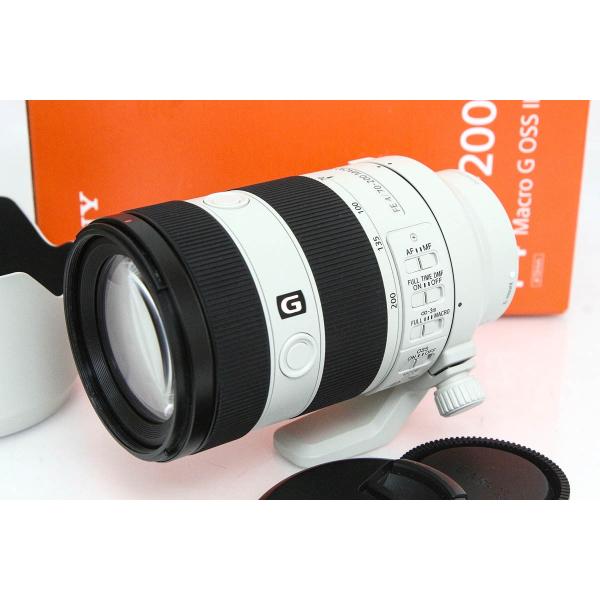 ■商品名ソニー FE 70-200mm F4 Macro G OSS II SEL70200G2■状態美品[外観]わずかなスレや小傷はありますが、中古品としてきれいな状態です。[光学]わずかな微細チリのみでくもりやカビなど無くきれいな状態で...