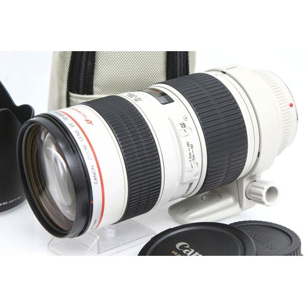 ■商品名キヤノン EF70-200mm F2.8L USM■状態美品[外観]わずかなスレや小傷はありますが、中古品としてきれいな状態です。[光学]わずかな微細チリのみでくもりやカビなど無くきれいな状態です。[動作]基本動作に異常は無く動作良...