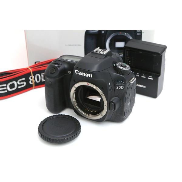 ■商品名キヤノン EOS 80D ボディ（センサー清掃済み） ■状態良品[外観]概ねきれいな状態ですが、一部スレや傷があります。 [光学]ファインダーやイメージセンサーに異常は無くきれいな状態です。 [動作]基本動作に異常は無く動作良好です...