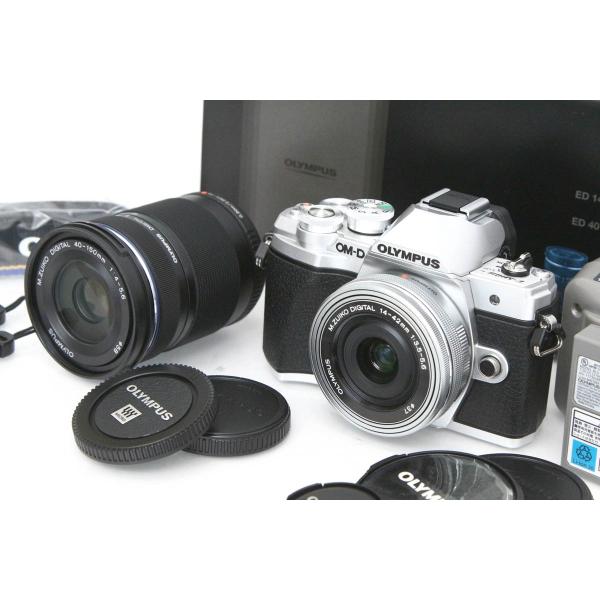 ■商品名オリンパス OM-D E-M10 Mark III EZダブルズームキット [シルバー]（センサー清掃済み）■状態美品[外観]わずかなスレや小傷はありますが、中古品としてきれいな状態です。[光学]ファインダーやイメージセンサーに異常...