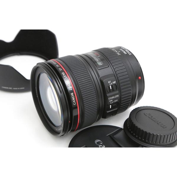 ■商品名キヤノン EF24-105mm F4L IS USM■状態美品[外観]わずかなスレや小傷はありますが、中古品としてきれいな状態です。[光学]わずかな微細チリのみでくもりやカビなど無くきれいな状態です。[動作]基本動作に異常は無く動作...