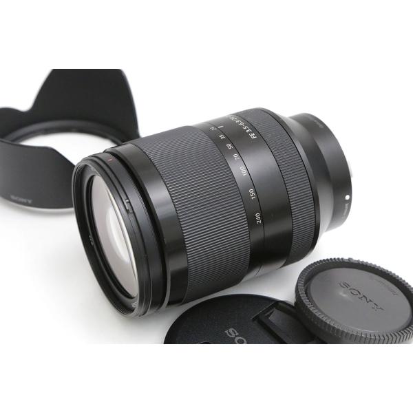■商品名ソニー FE 24-240mm F3.5-6.3 OSS SEL24240■状態並品[外観]全体的に使用に伴うスレや傷があります。鏡筒にスレ傷など多数あります。リングにスレ・汚れがあります。フードにえぐれ傷があります。[光学]チリの...