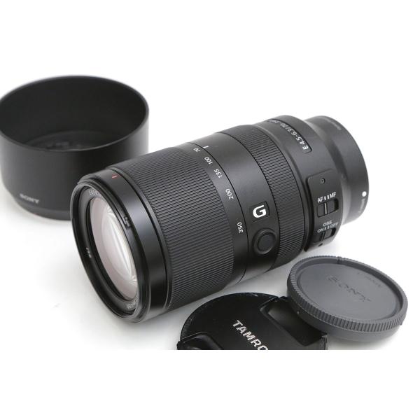 ■商品名ソニー E 70-350mm F4.5-6.3 G OSS SEL70350G■状態並品[外観]全体的に使用に伴うスレや傷があります。フォーカスリングにスレ・汚れがあります。[光学]チリの混入はありますがくもりやカビなどは無く実用的...