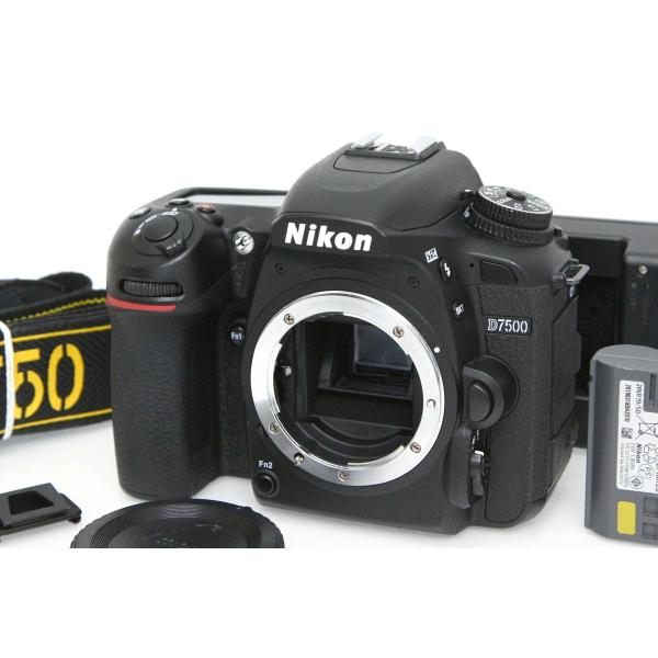 ■商品名ニコン D7500 ボディ（センサー清掃済み） ■状態良品[外観]概ねきれいな状態ですが、一部スレや傷があります。 [光学]ファインダーやイメージセンサーに異常は無くきれいな状態です。 [動作]基本動作に異常は無く動作良好です。 [...