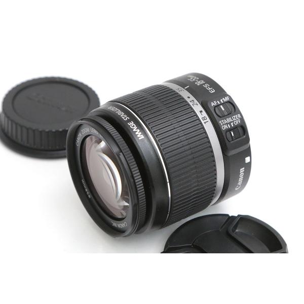 ■商品名キヤノン EF-S18-55mm F3.5-5.6 IS■状態美品[外観]わずかなスレや小傷はありますが、中古品としてきれいな状態です。[光学]わずかな微細チリのみでくもりやカビなど無くきれいな状態です。[動作]基本動作に異常は無く...