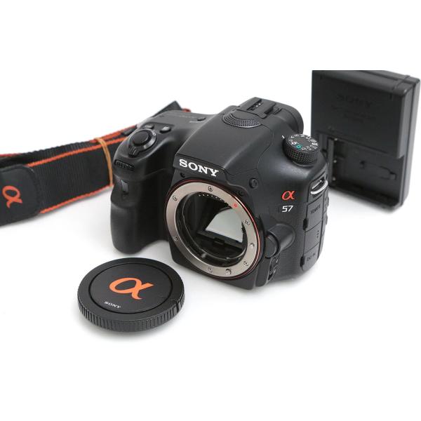 ■商品名ソニー α57 SLT-A57 ボディ（センサー清掃済み）■状態良品[外観]概ねきれいな状態ですが、一部スレや傷があります。[光学]ファインダーやイメージセンサーに異常は無くきれいな状態です。[動作]基本動作に異常は無く動作良好です...