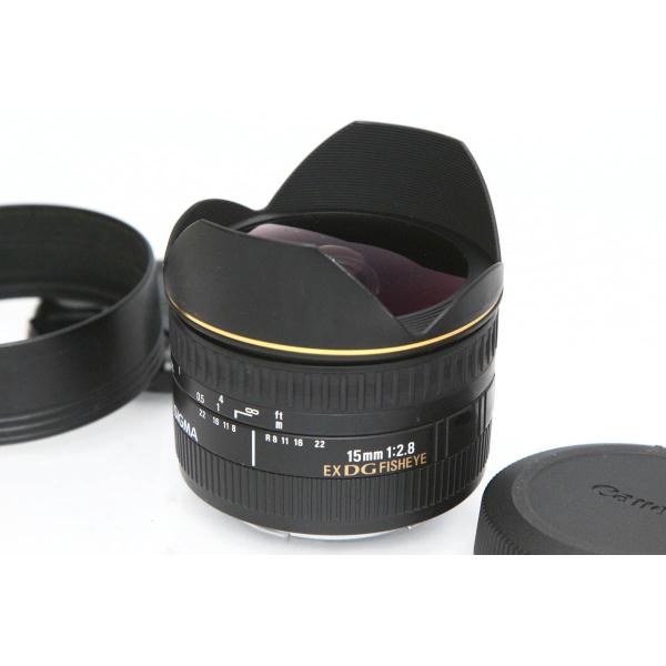 ■商品名シグマ 15mm F2.8 EX DG DIAGONAL FISHEYE (キヤノン AF)■状態並品[外観]全体的に使用に伴うスレや傷があります。[光学]チリの混入はありますがくもりやカビなどは無く実用的な状態です。[動作]基本動...