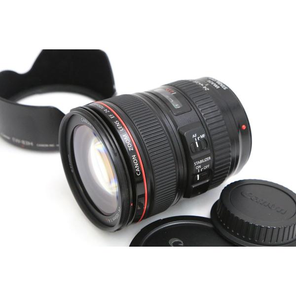 ■商品名キヤノン EF24-105mm F4L IS USM ■状態並品[外観]全体的に使用に伴うスレや傷があります。 [光学]ゴミ・チリの混入があり、薄いくもりがあります。 [動作]基本動作に異常は無く動作良好です。 スタッフコメント外観...
