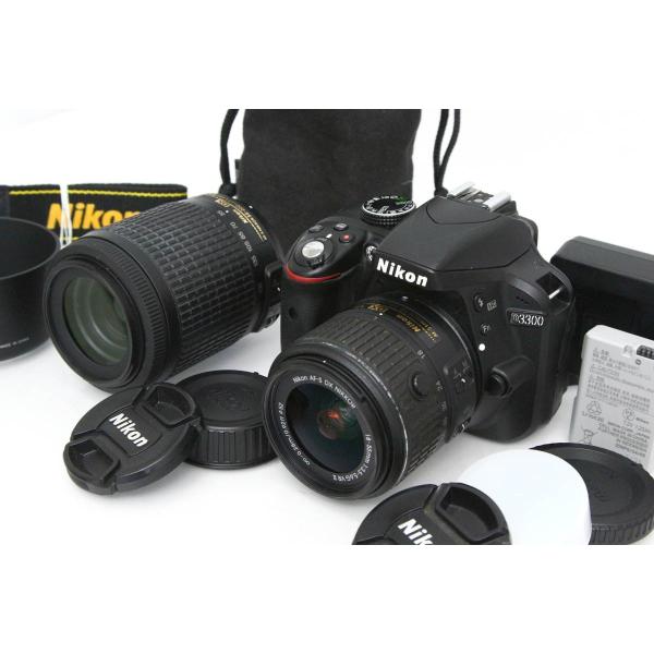 ■商品名ニコン D3300 ダブルズームキット■状態お買い得品レンズ両方にカビが多く発生しております。現状確認できる症状を記載しております。記載以外の症状が発生する場合がございます。[シャッター数]6,894回■付属品商品写真に写っているも...
