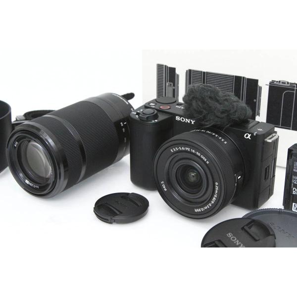 ■商品名ソニー VLOGCAM ZV-E10M2X ダブルズームレンズキット ■状態美品[外観]わずかなスレや小傷はありますが、中古品としてきれいな状態です。 [光学]ファインダーやイメージセンサーに異常は無くきれいな状態です。レンズはわず...