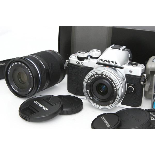 ■商品名オリンパス OM-D E-M10 Mark II EZダブルズームキット[シルバー]（センサー清掃済み） ■状態美品[外観]わずかなスレや小傷はありますが、中古品としてきれいな状態です。 [光学]ファインダーやイメージセンサーに異常...