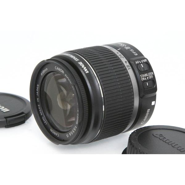 ■商品名キヤノン EF-S18-55mm F3.5-5.6 IS ■状態美品[外観]わずかなスレや小傷はありますが、中古品としてきれいな状態です。 [光学]わずかな微細チリのみでくもりやカビなど無くきれいな状態です。 [動作]基本動作に異常...