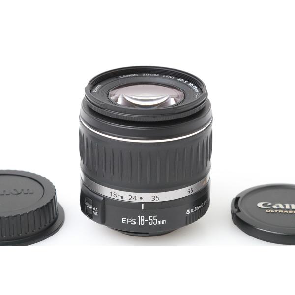 ■商品名キヤノン EF-S18-55mm F3.5-5.6 II USM ■状態並品[外観]全体的に使用に伴うスレや傷があります。 [光学]レンズ周辺部にくもりが発生しておりますが、今のところ大きな影響は無いと思われます。 [動作]基本動作...