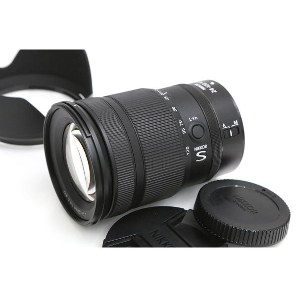 ■商品名ニコン NIKKOR Z 24-120mm f/4 S ■状態美品[外観]わずかなスレや小傷はありますが、中古品としてきれいな状態です。前キャップのスレが目立ちます。 [光学]わずかな微細チリのみでくもりやカビなど無くきれいな状態で...