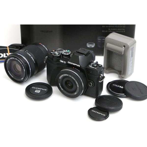 ■商品名オリンパス OM-D E-M10 Mark III EZダブルズームキット [ブラック]■状態並品[外観]概ねきれいな状態ですが、一部スレや傷があります。[光学]ファインダーやイメージセンサーに異常は無くきれいな状態です。レンズはチ...
