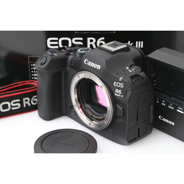 ■商品名キヤノン EOS R6 Mark III ボディ■状態美品[外観]わずかなスレや小傷はありますが、中古品としてきれいな状態です。[光学]ファインダーやイメージセンサーに異常は無くきれいな状態です。[動作]基本動作に異常は無く動作良好...