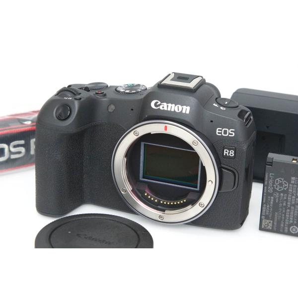 ■商品名キヤノン EOS R8ボディ■状態極美品[外観]目立つダメージや使用感など無くきれいな状態です。[光学]ファインダーやイメージセンサーに異常は無くきれいな状態です。[動作]基本動作に異常は無く動作良好です。[シャッター数]不明■付属...