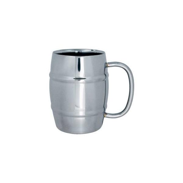 【取寄品 出荷：約5−9日 土日祝除く】耐久性の良い、樽型形状のステンレス製マグカップ。