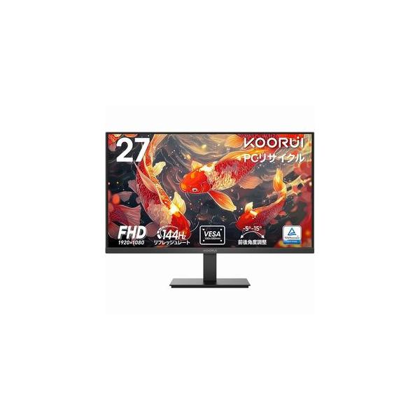 液晶ディスプレイ(27型/VA/FullHD 1920×1080/144Hz/5ms/HDR10/HDMI/VGA/VESA)(ブラック)