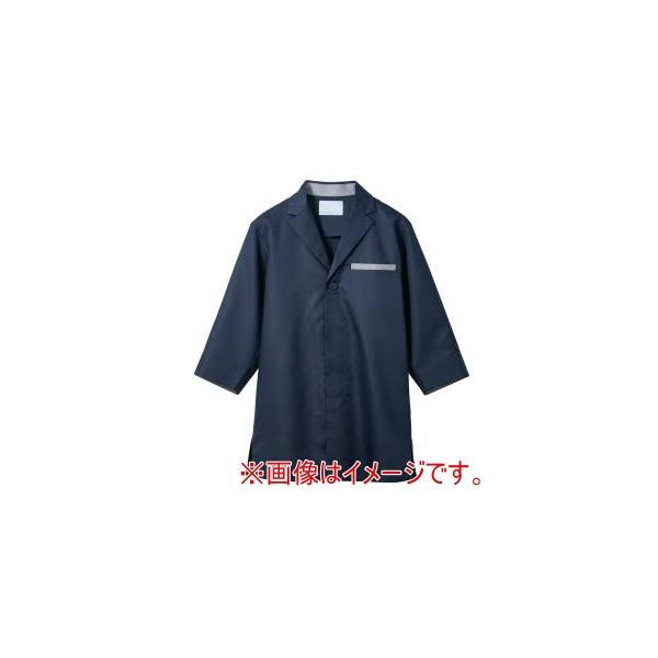 【取寄品 出荷：約5−9日 土日祝除く】胸ポケットのデザインが目を引く、軽量の男女兼用調理コート。