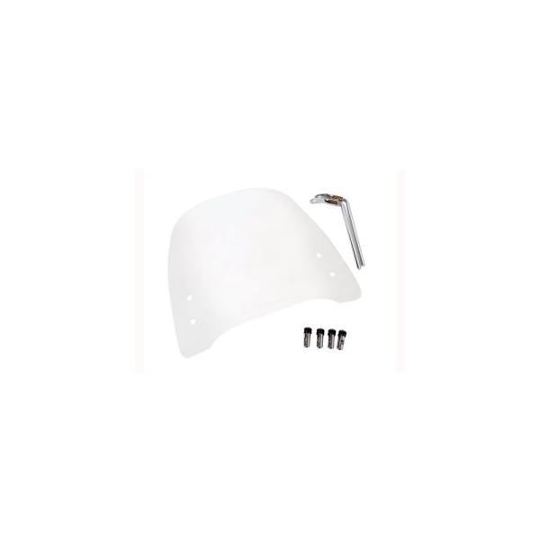 【取寄品 出荷：約2週間】原付用汎用ウインドスクリーン WS-04G クリア◆汎用商品(ミラー基部間300-440mmの車両に対応)◆工夫次第でほとんどの原付に取り付け可能!寒さ対策からバグアタック対策までこれ一枚!