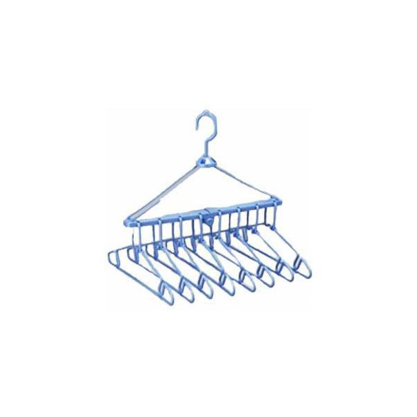 【取寄品 出荷：約5−9日 土日祝除く】シャツやタオルがこれ一つで8枚干せる洗濯用ハンガー内折れ式の8連ハンガーで室内への洗濯物の取り込みラクラク。シャツなどのトップスやタオルがこれ一つで8枚干せる。半分に折りたため、取り込めば、窓や壁に突...