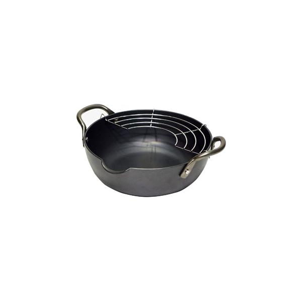 【取寄品 出荷：約7−11日 土日祝除く】天ぷら鍋・天ぷらラック・菜箸のセット。（20cm鍋には菜箸はなし）