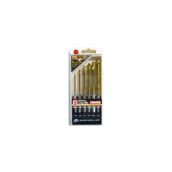 【取寄品 出荷：約5−9日 土日祝除く】【メール便2個まで対象商品】trad 六角軸ドリルソーセット TCD-606電動ドリル用 <セット内容>3.0/4.0/5.0/6.0/6.5/8.0mm