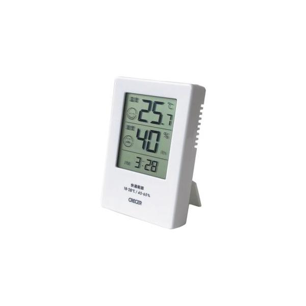 【取寄品 出荷：約2−6日 土日祝除く】時計付きの小型温湿度計です。