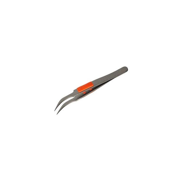 【取寄品 出荷：約2−6日 土日祝除く】【メール便3個まで対象商品】ピンセット先端に力が入り、物をしっかりつかむことができるラバーグリップ付。指先のすべりも防止します。のりがつかないフッ素加工処理