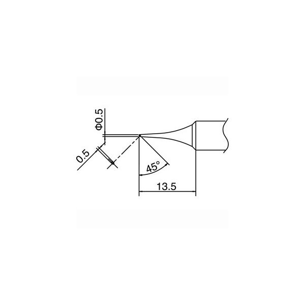 【取寄品 出荷：約5−9日 土日祝除く】【メール便6個まで対象商品】白光 HAKKO T18シリーズ交換こて先 T18-C05 0.5C型対応はんだこて HAKKO FX-888 (販売終了) こて部：HAKKO FX-8801(65W) ...