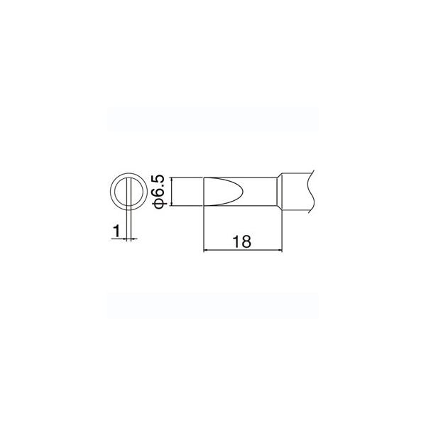 【取寄品 出荷：約5−9日 土日祝除く】【メール便6個まで対象商品】白光 HAKKO T19シリーズ交換こて先 T19-D65 6.5D型対応はんだこて HAKKO FX-601 こて部：FX601-01(47W) こて部：FX601-03...
