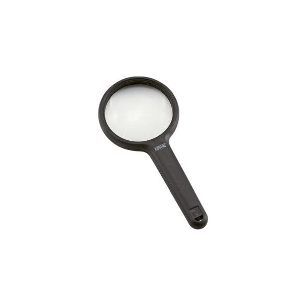 【取寄品 出荷：約2−6日 土日祝除く】軽くて丈夫！強めの倍率で大変見やすい「非球面レンズ」のルーペです。倍率：3.5倍/レンズ径：65mm/重量：50mm/アクリルレンズ製