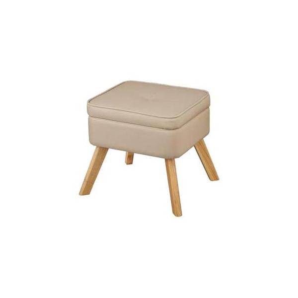 【取寄品 出荷：約5−9日 土日祝除く】脚部に天然木を使用した収納付きのオットマンです。