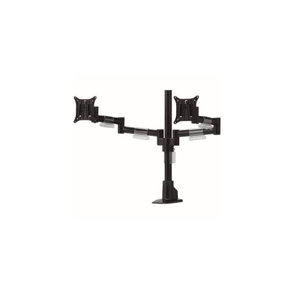 【取寄品 出荷：約3−7日 土日祝除く】2面モニタ搭載可能。水平多関節モニタアーム