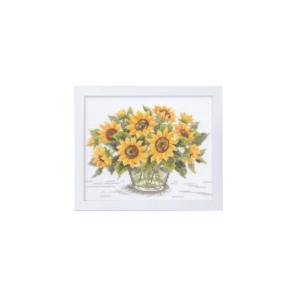 【取寄品 出荷：約5−9日 土日祝除く】華やかでやさしい色合いの花束をクロス・ステッチで表現したキットです。