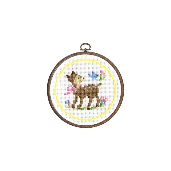 【取寄品 出荷：約5−9日 土日祝除く】森のかわいいなかまたちの、やさしいパステルカラーのししゅうキット。