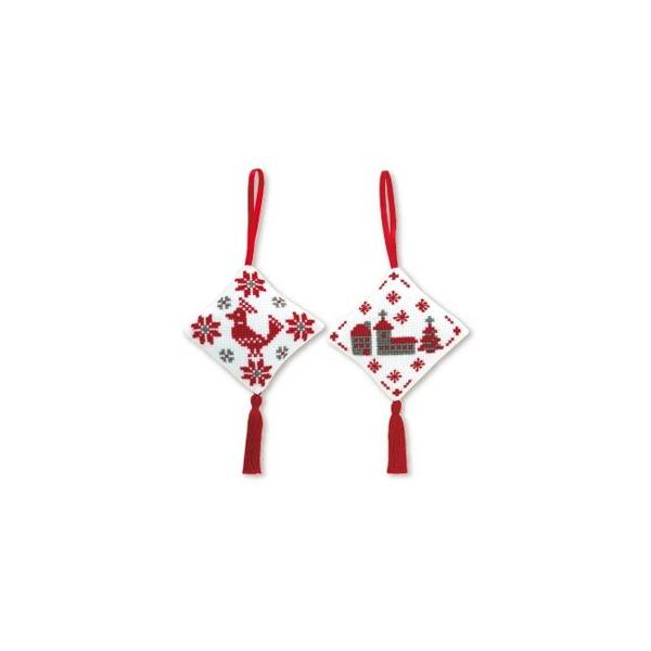 【取寄品 出荷：約5−9日 土日祝除く】おしゃれでかわいい北欧テイストのクロスステッチししゅうキットです。