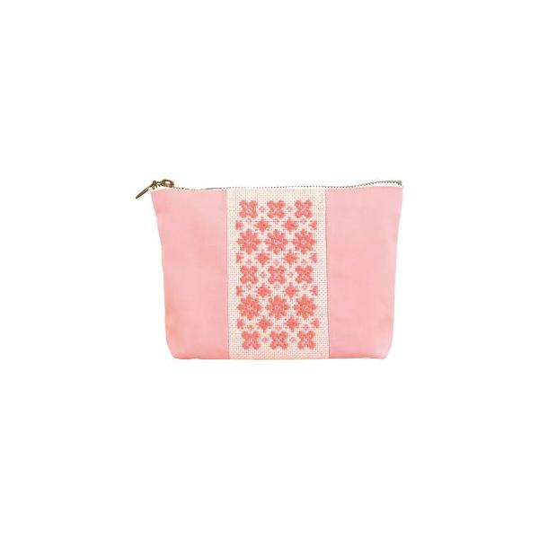 【取寄品 出荷：約5−9日 土日祝除く】北欧テイストあふれる「こぎん刺し」の実用的なポーチのキットです。