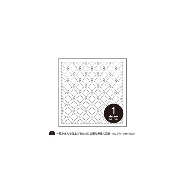 【取寄品 出荷：約5−9日 土日祝除く】【メール便3個まで対象商品】お好きな柄と糸を組み合わせたい方に最適な布パック。一目刺しの花ふきんをそろえました。画像には１枚を刺すために必要な糸量の目安がついています。