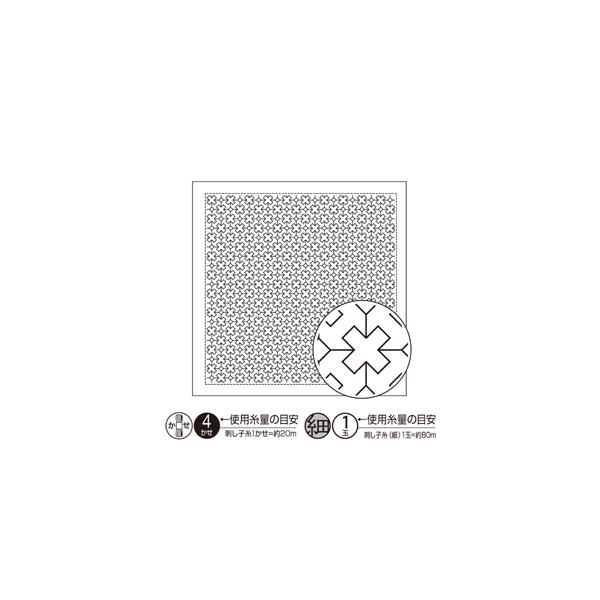 【取寄品 出荷：約5−9日 土日祝除く】【メール便2個まで対象商品】お好きな柄と糸を組み合わせたい方に最適な布パック。一目刺しの花ふきんをそろえました。画像には１枚を刺すために必要な糸量の目安がついています。