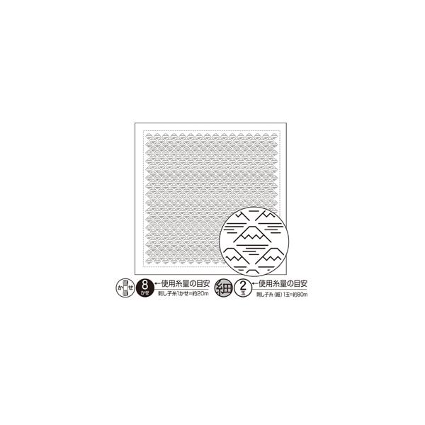 【取寄品 出荷：約5−9日 土日祝除く】【メール便2個まで対象商品】お好きな柄と糸を組み合わせたい方に最適な布パック。一目刺しの花ふきんをそろえました。画像には１枚を刺すために必要な糸量の目安がついています。